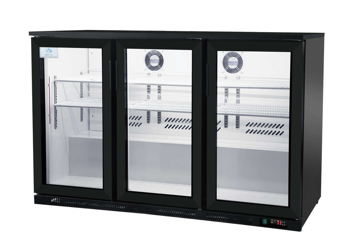 West Kitchen WBC350 53"W Back Bar Refrigerator with 3 Glass Doors