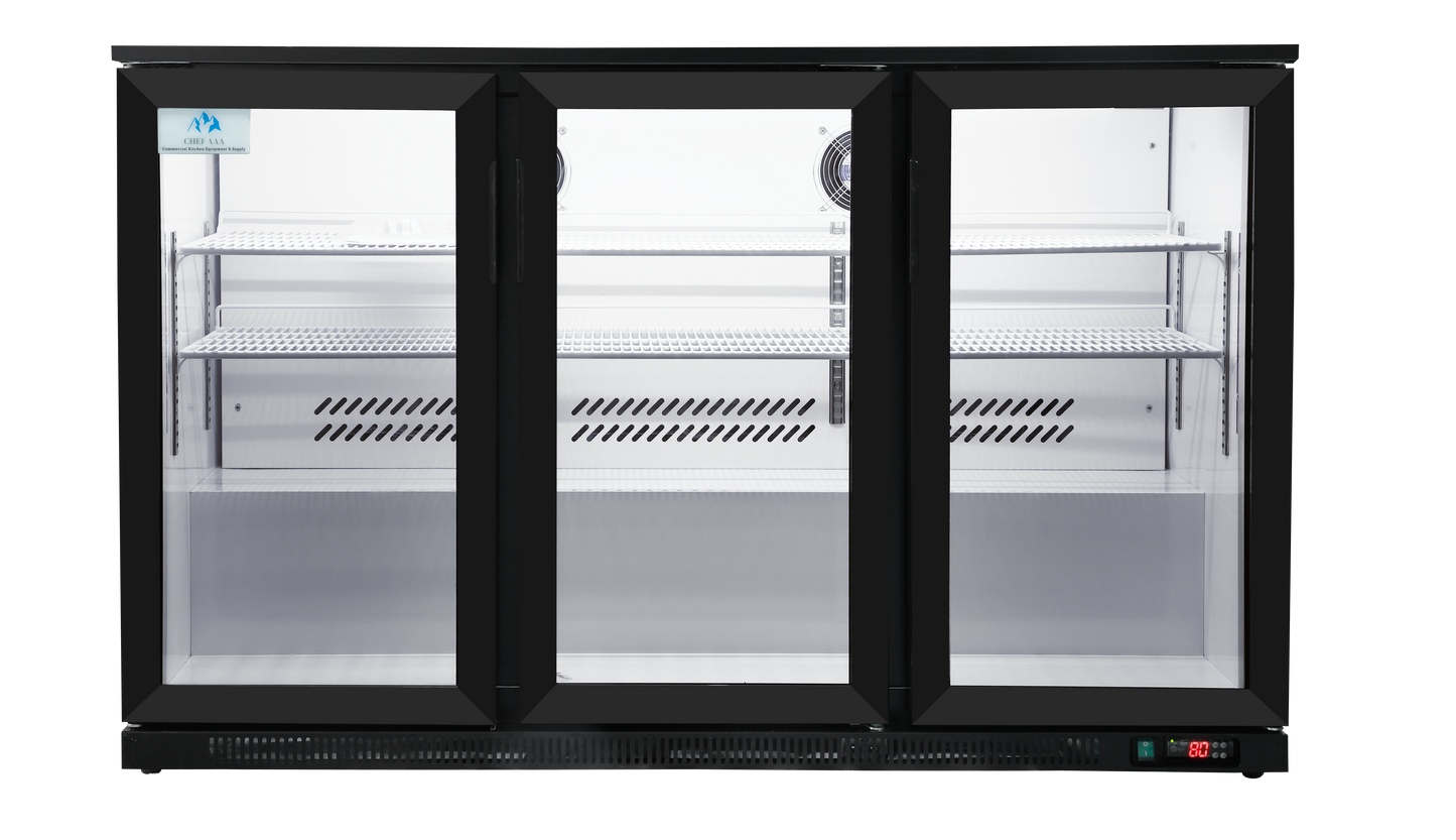 West Kitchen WBC350 53"W Back Bar Refrigerator with 3 Glass Doors