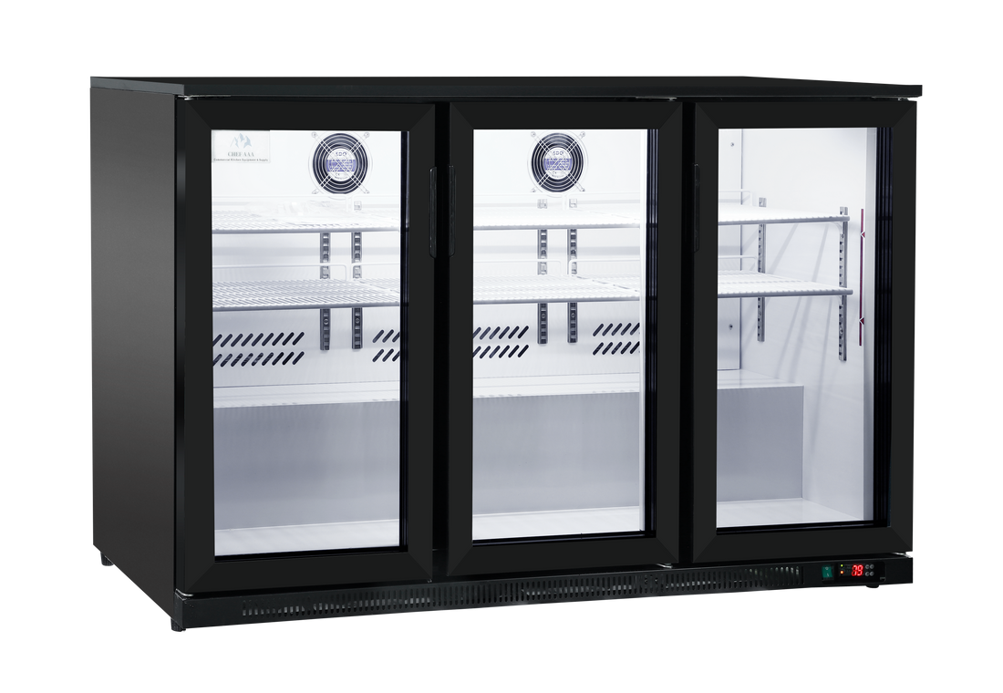 West Kitchen WBC350 53"W Back Bar Refrigerator with 3 Glass Doors